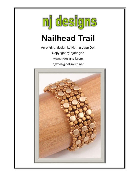 Beading Tutorial for Nailhead Trail Bracelet Jewelry Pattern | Etsy
