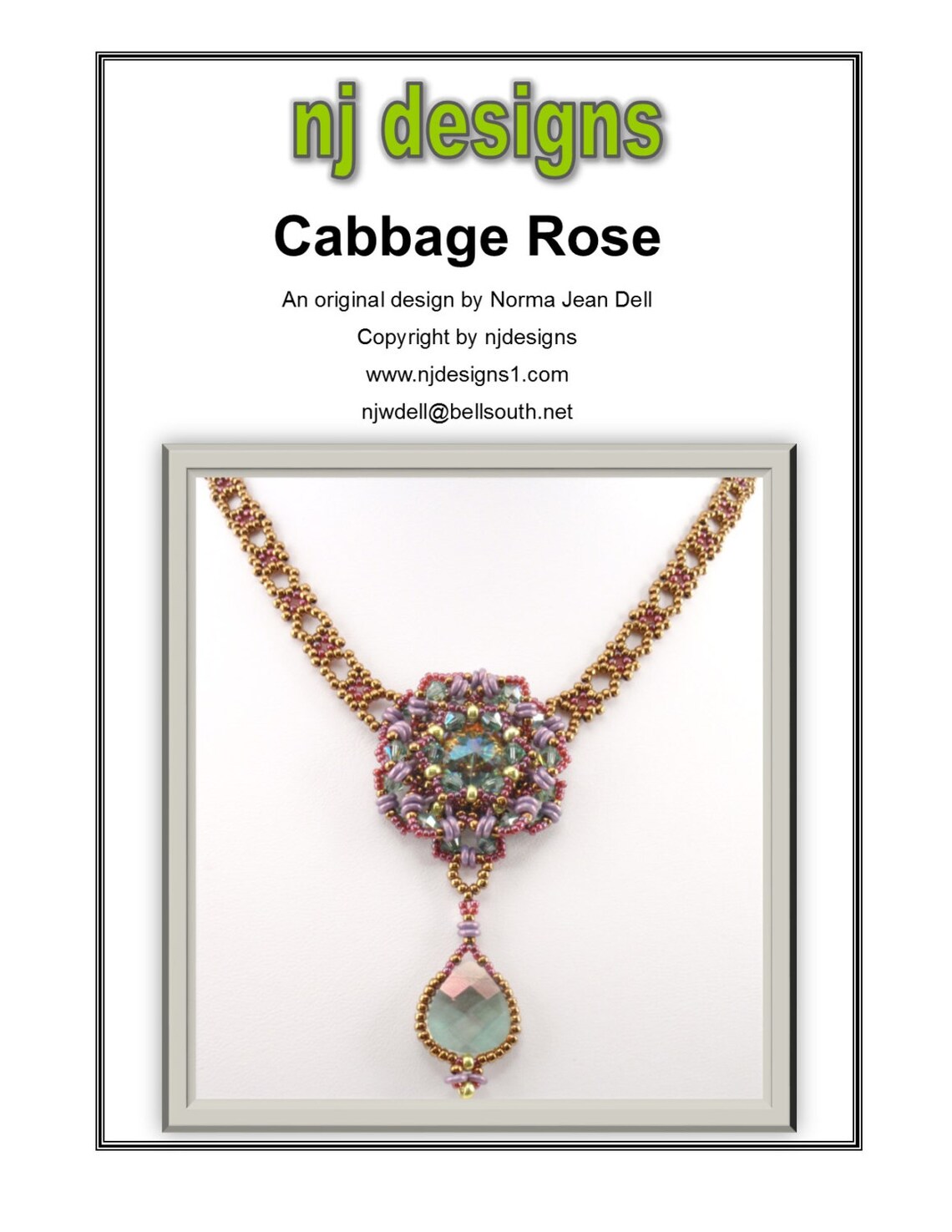 Beading Tutorial for Cabbage Rose Necklace Jewelry Pattern | Etsy