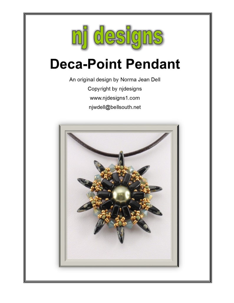 Beading Tutorial for Deca-point Pendant, Jewelry Pattern, Beadweaving ...