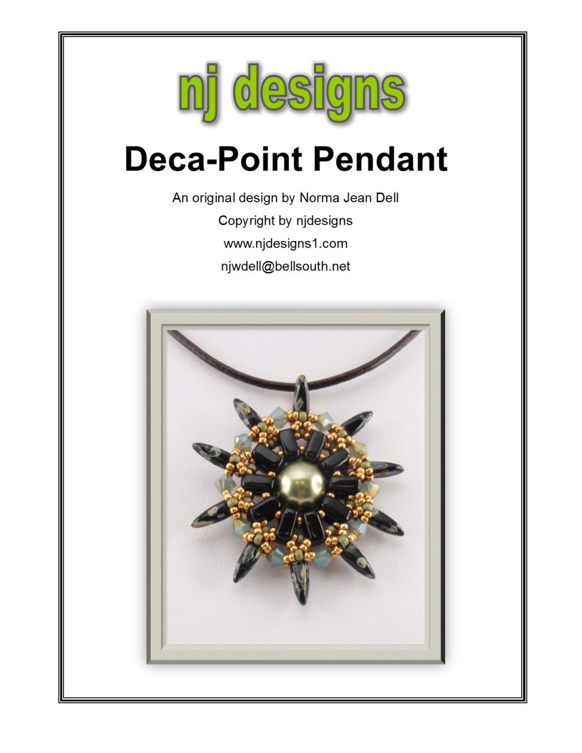 Beading Tutorial for Deca-point Pendant, Jewelry Pattern, Beadweaving ...