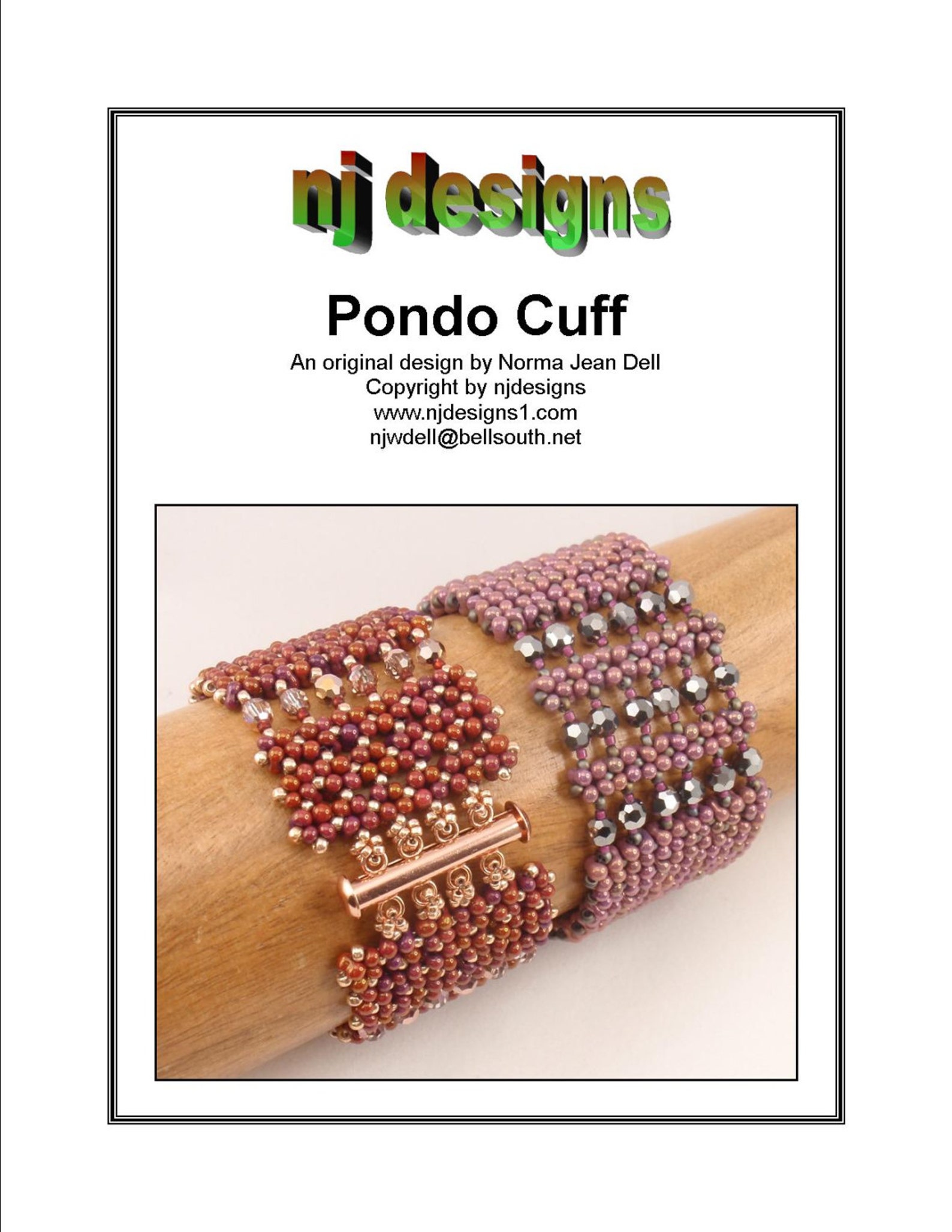 Beading Tutorial for Pondo Cuff Bracelet Jewelry Pattern - Etsy