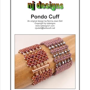 Beading Tutorial for Pondo Cuff Bracelet, Jewelry Pattern, Beadweaving ...