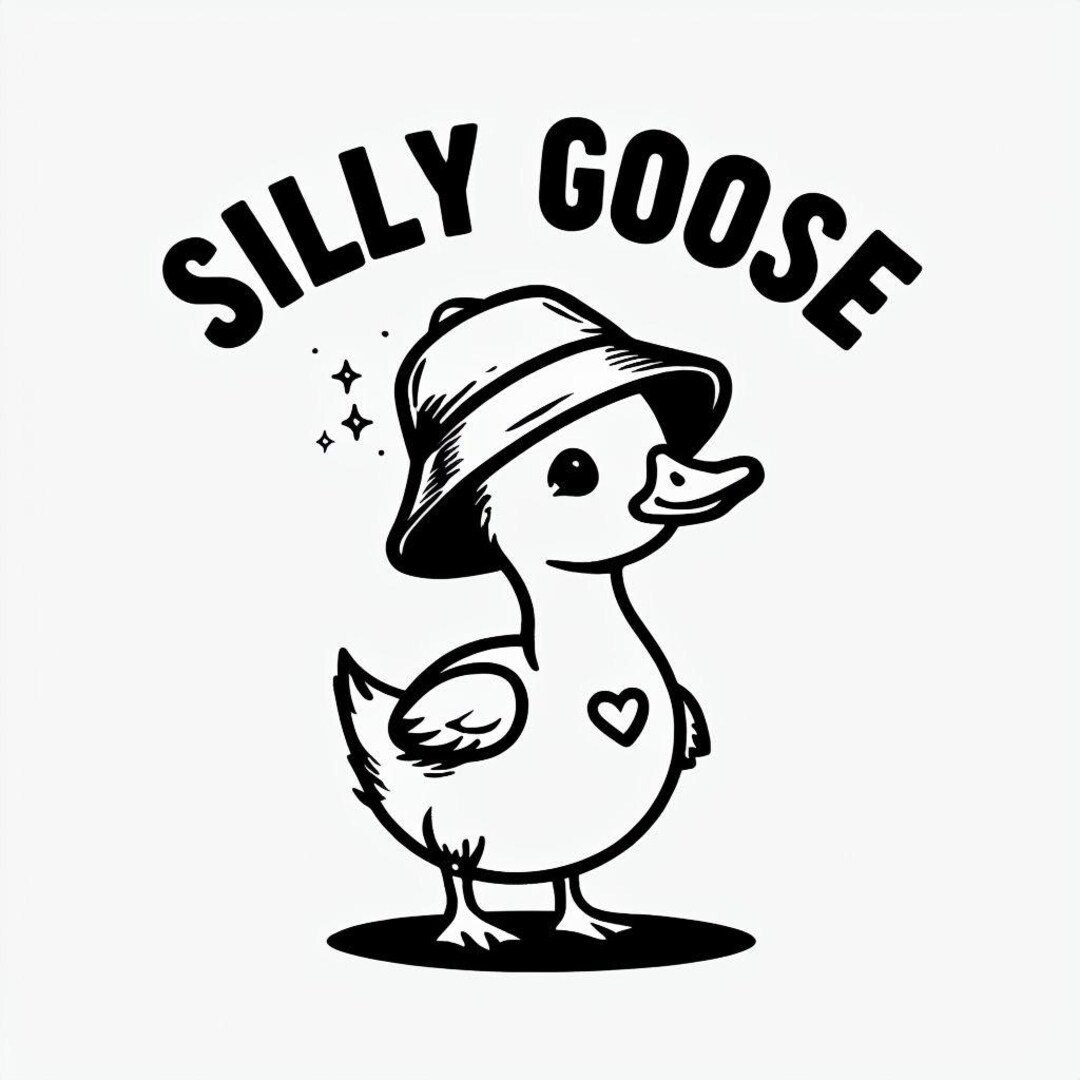 Silly Goose Printable PDF, Funny Goose Wall Art, Goose Art Print, Goose ...