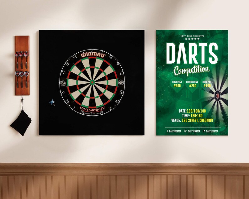 Darts Competition Flyer Poster Layered PSD Photoshop Easy to Edit 6 X 4 ...