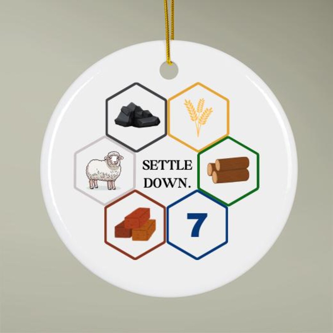 Settler's of Catan Ceramic Christmas Ornament, Holiday Gift, Catan Lover, Game Night - Etsy