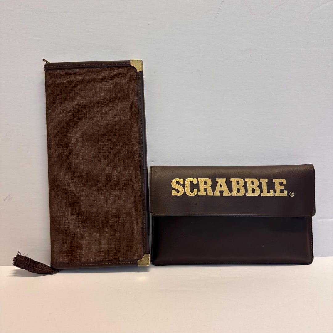 Vintage Travel Scrabble & Backgammon Game Set – Made in England – Faux ...