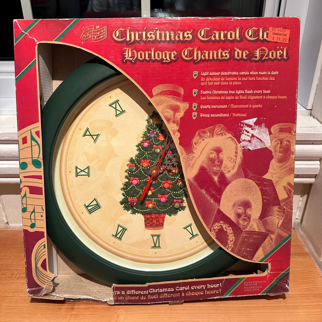 Christmas Carol Clock With Light and Song Features, Vintage New in Box ...