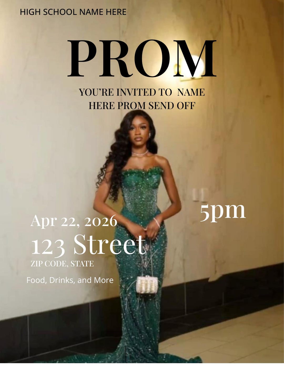 Prom Send off Invitation- Editable Invitation Template - Etsy