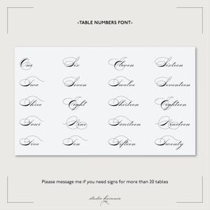 Printable Table Number Signs | Square 4.5"x4.5" | Wedding & Special ...
