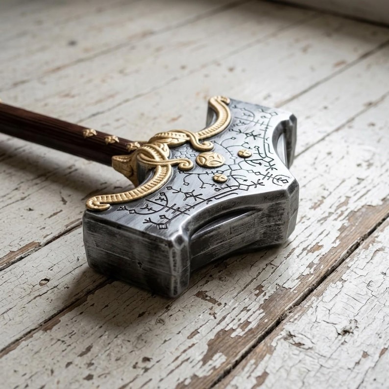 Fantasy Hammer Cosplay Prop, Anime Battle Ax Display, Decorative ...