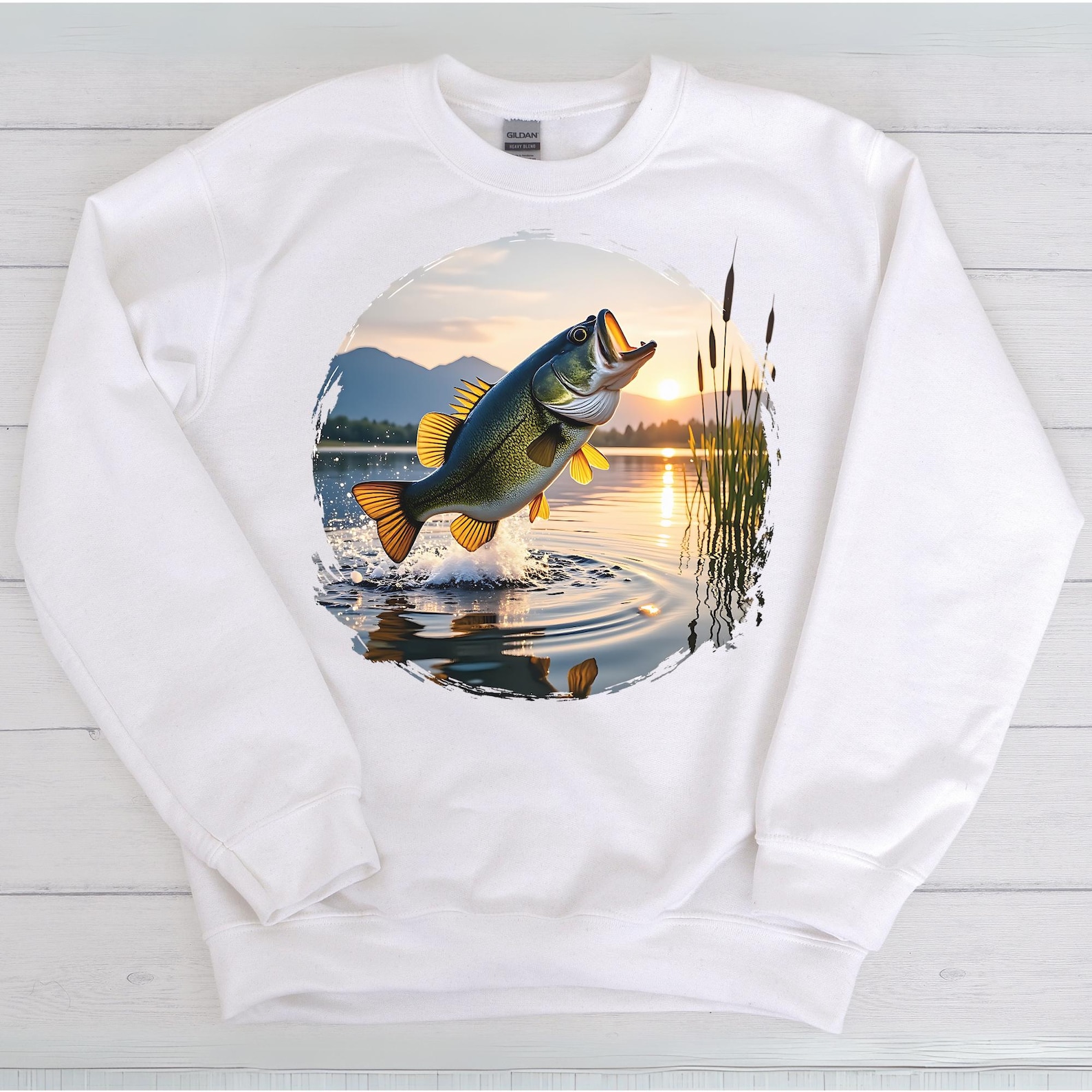 Big Mouth Bass Lake View PNG, Bass Fish Thrashing PNG Digital Design ...
