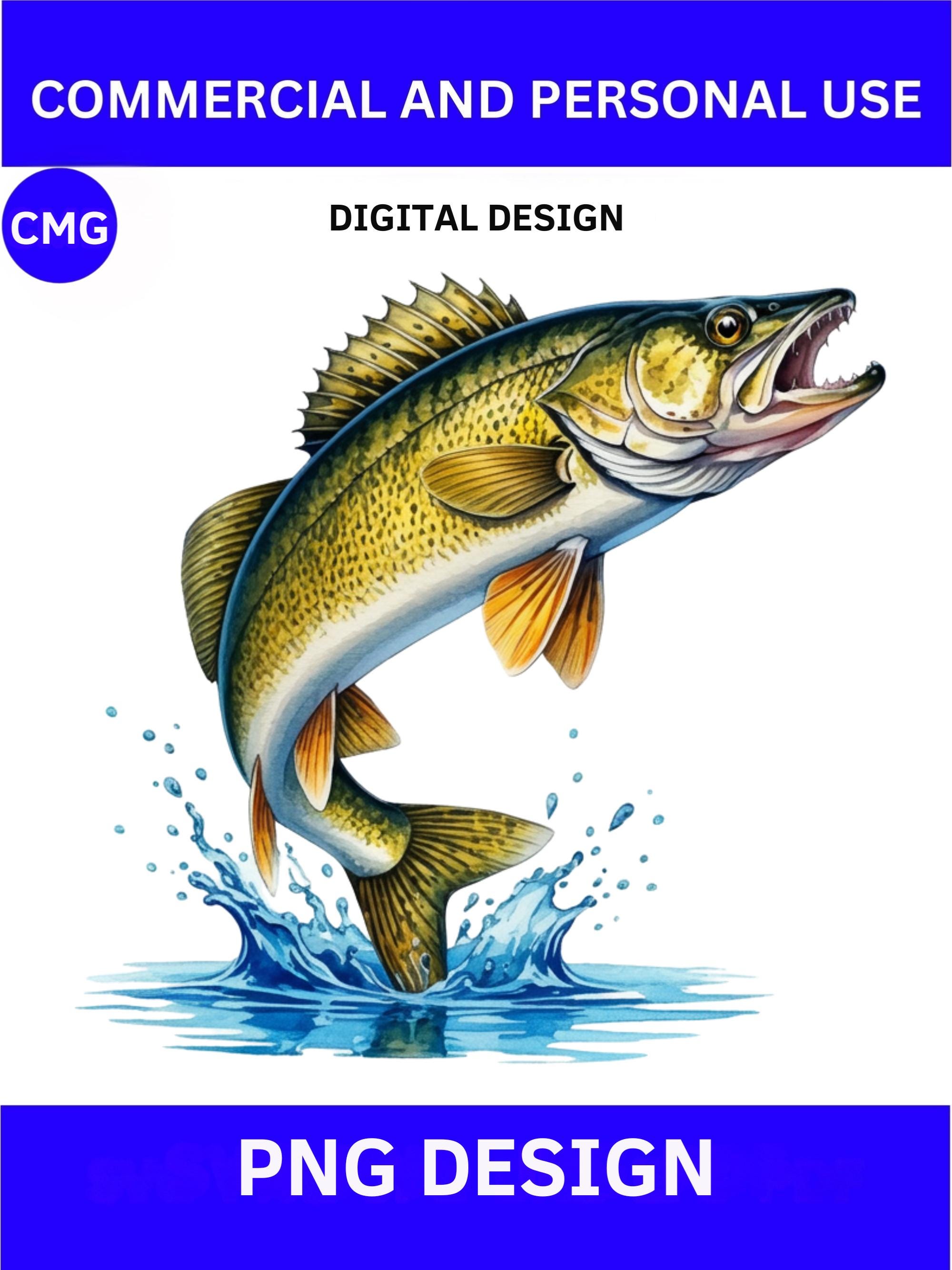 Walleye Fish PNG, Fishing Father's Day Gift, Fisherman Gift, Fishing ...