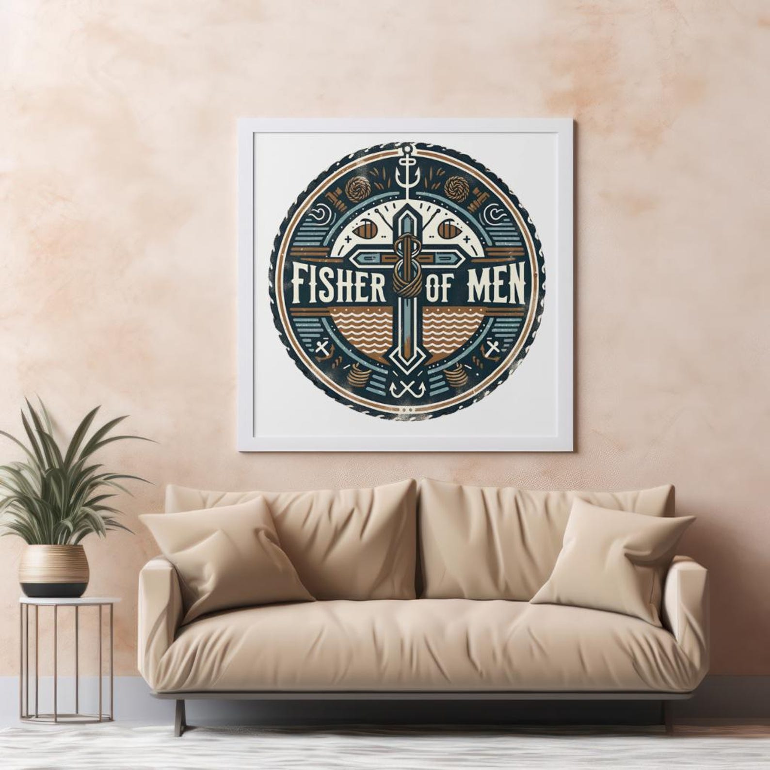 Fisher of Men Seal Christian PNG, Digital Download for Menss T-shirts, Sweatshirts, Mugs, Wall ...