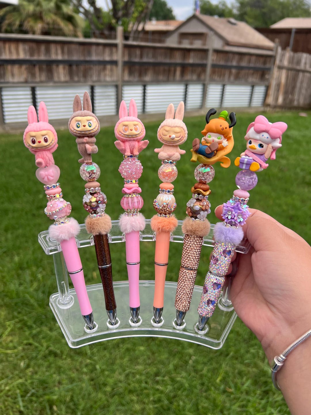 Custom Beaded Pen: Popmart Characters, Labubu & Dimoo, Desk Decor - Etsy
