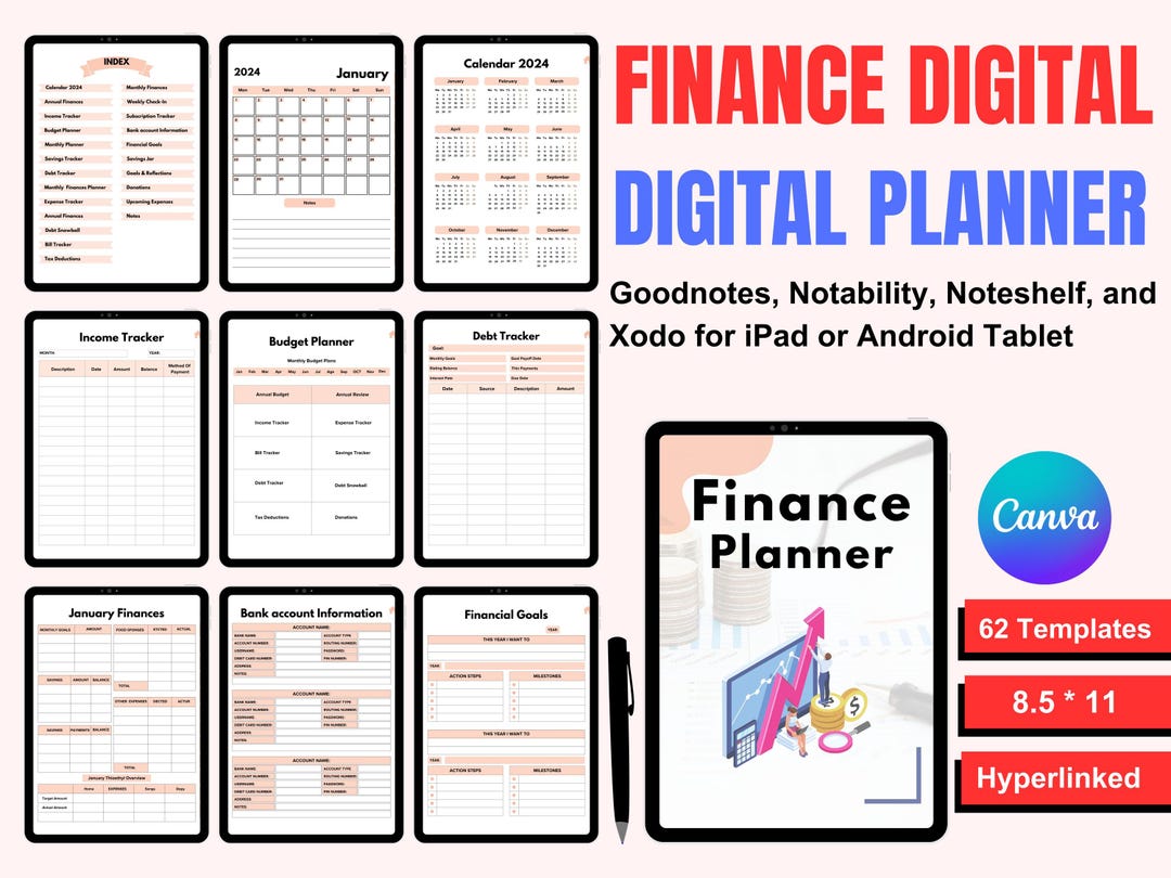 Digital Financial Budget Planner, Finance Tracker, Goodnotes Budget ...