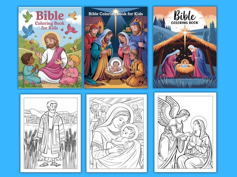 100 Bible Coloring Pages / Bible Coloring Book / Christian Coloring ...