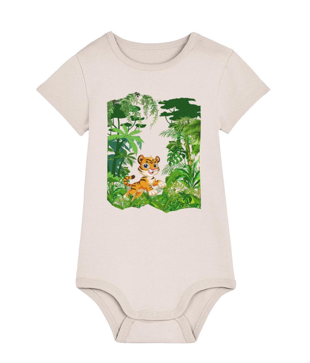 Organic Cotton Baby Vest: Jumping Tiger Matching Family Outfit - Etsy