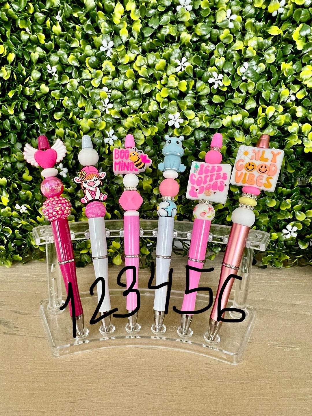 Handmade Beaded Ballpoint Pen | Kawaii Animal & Coffee Themes - Etsy