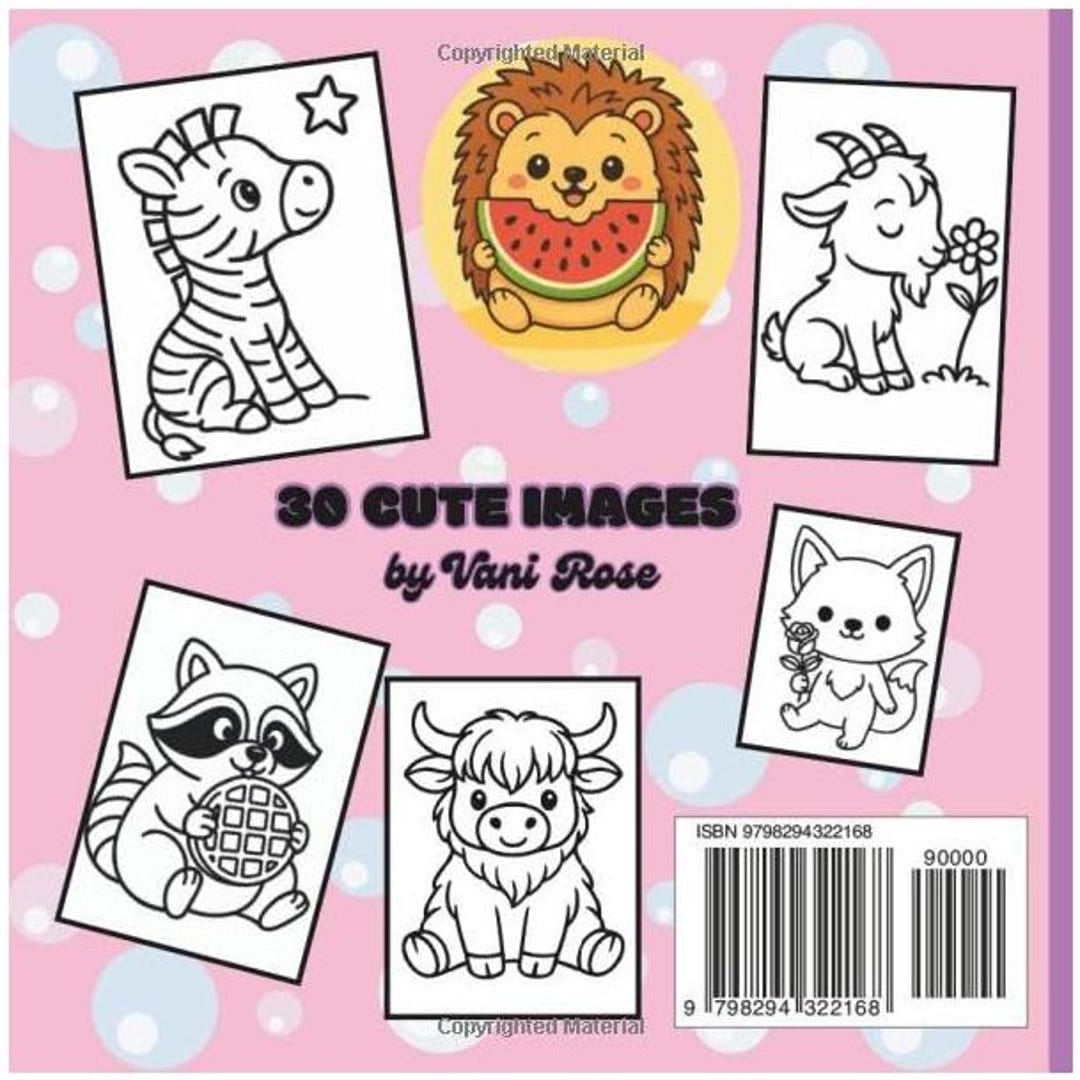 Cutie Animals Coloring Book PDF – Calming Pages for Stress Relief - Etsy