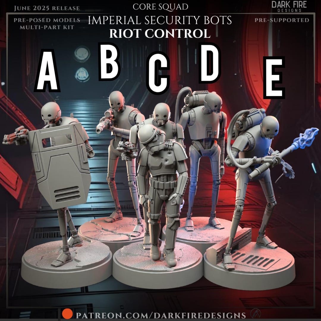 Imperial Security Bots Riot Control Squad 1 Miniatures - Etsy