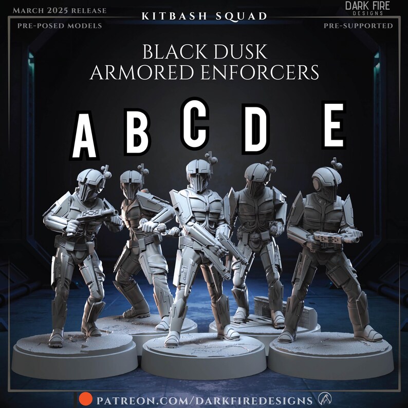 Black Dusk Armored Enforcers Squad 2 Miniatures - Etsy