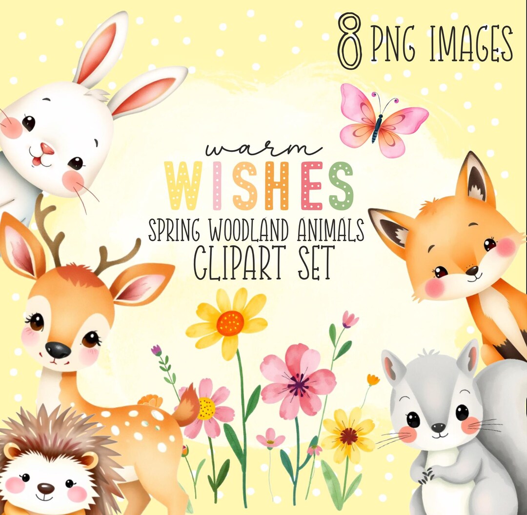 Digital Clipart Graphics Bundle Card Making Crafts Birthday Cute Spring ...