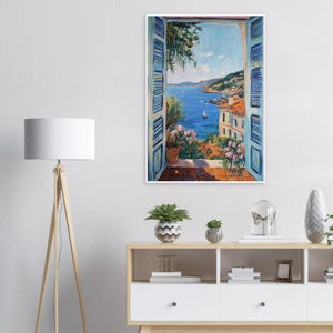 Wall Art - Mediterranean Window View - Peaceful, Summery Coastal Scene ...