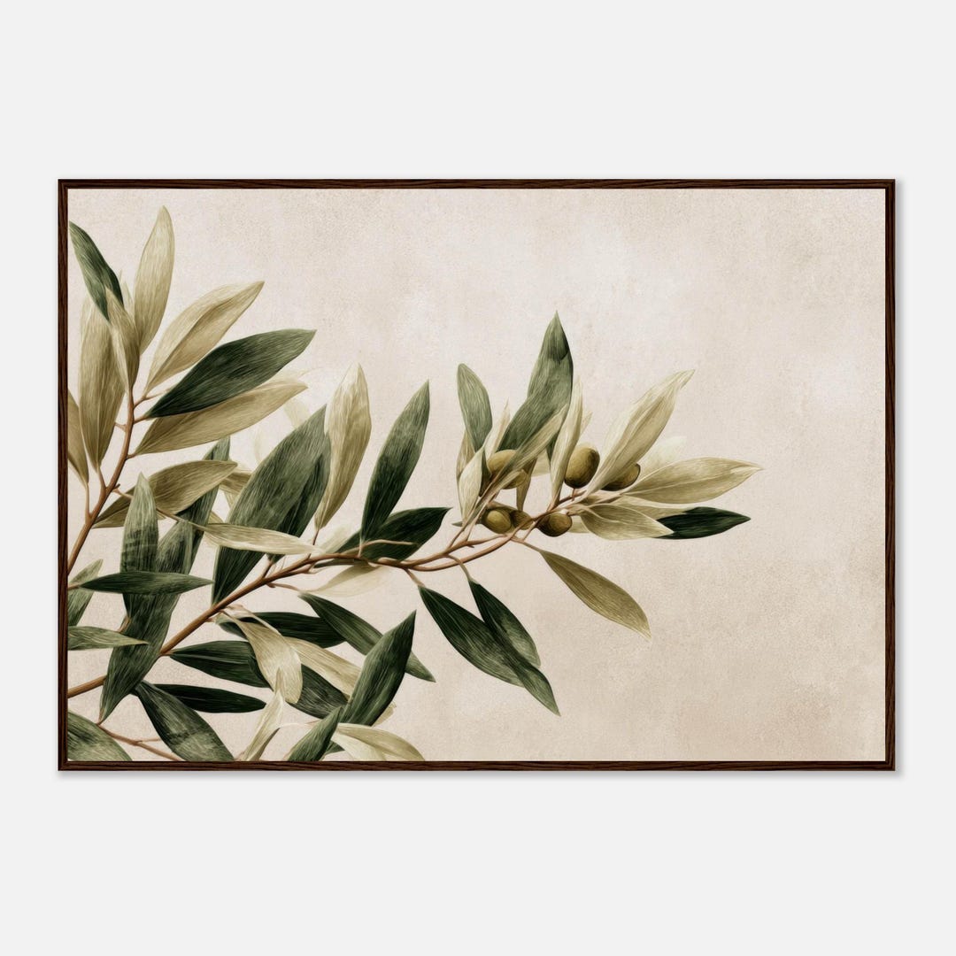 Olive Branch Print – Minimal Botanical Japandi Wall Art, Mediterranean ...