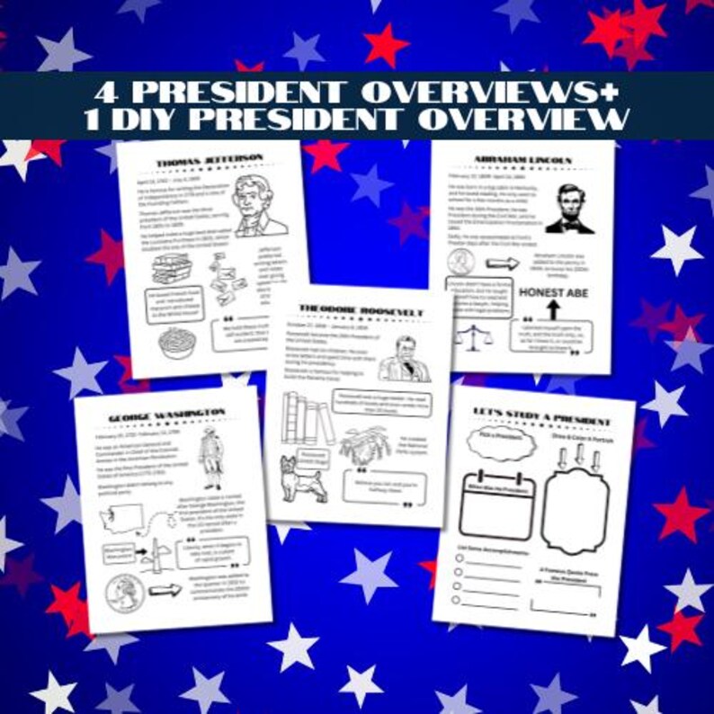 Presidents Day Activity, Facts, Coloring Pages and Games - Etsy