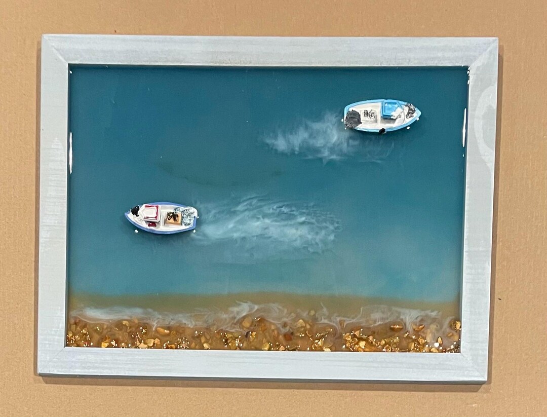Two Boats - Epoxy Resin Art - Etsy
