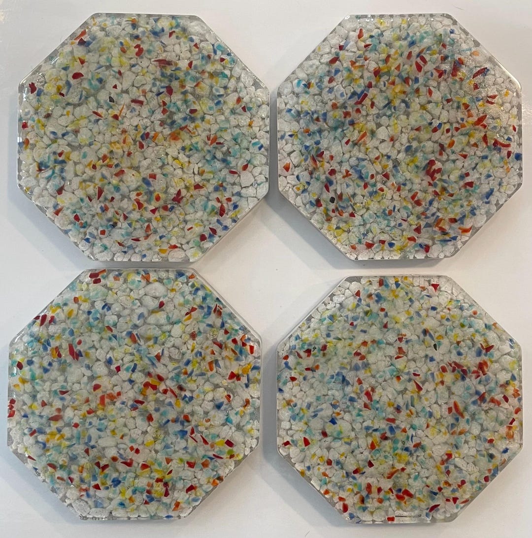 Broken Glass - 4 Large Coasters - Etsy