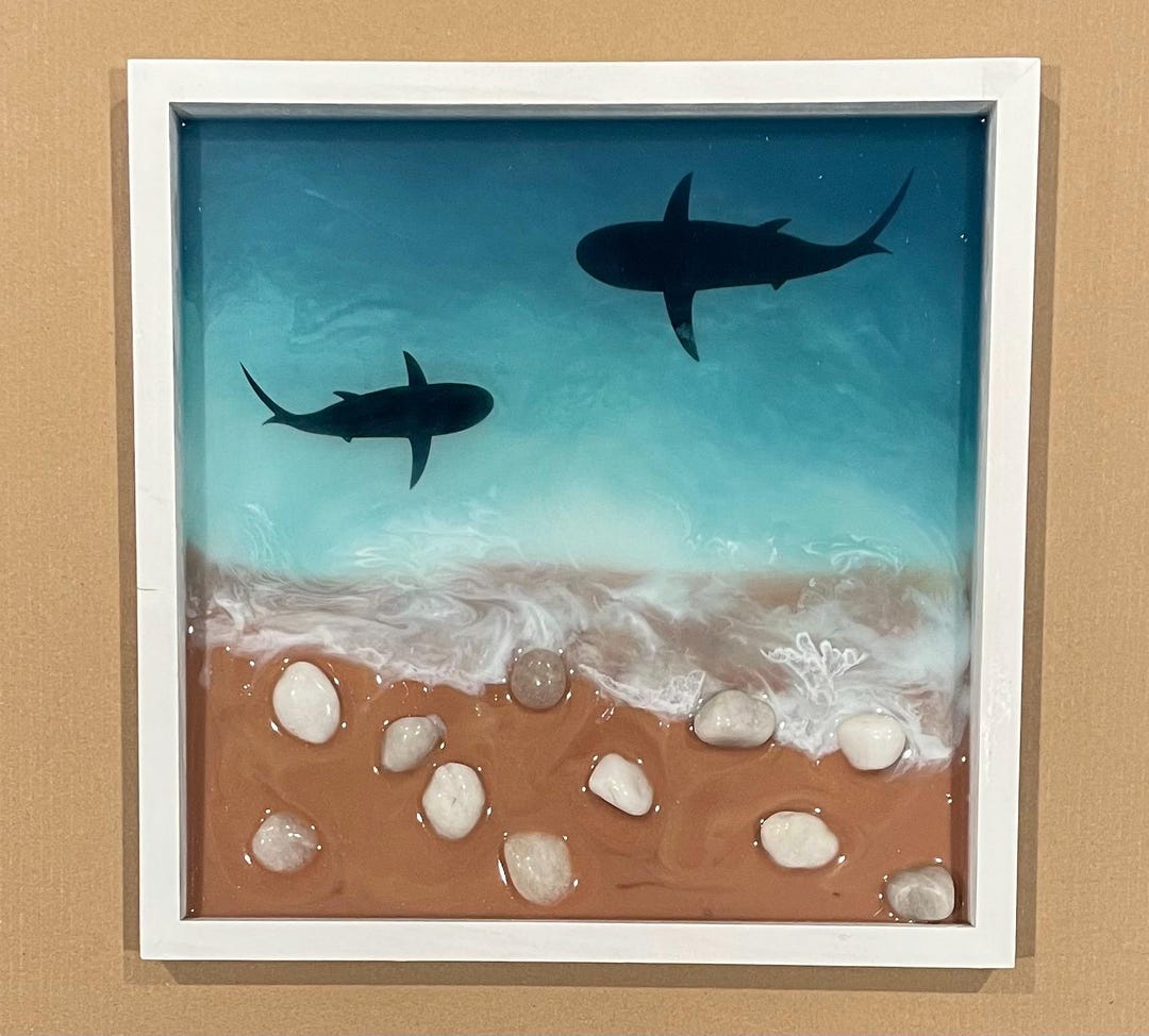 Two Sharks - Epoxy Resin Art - Etsy