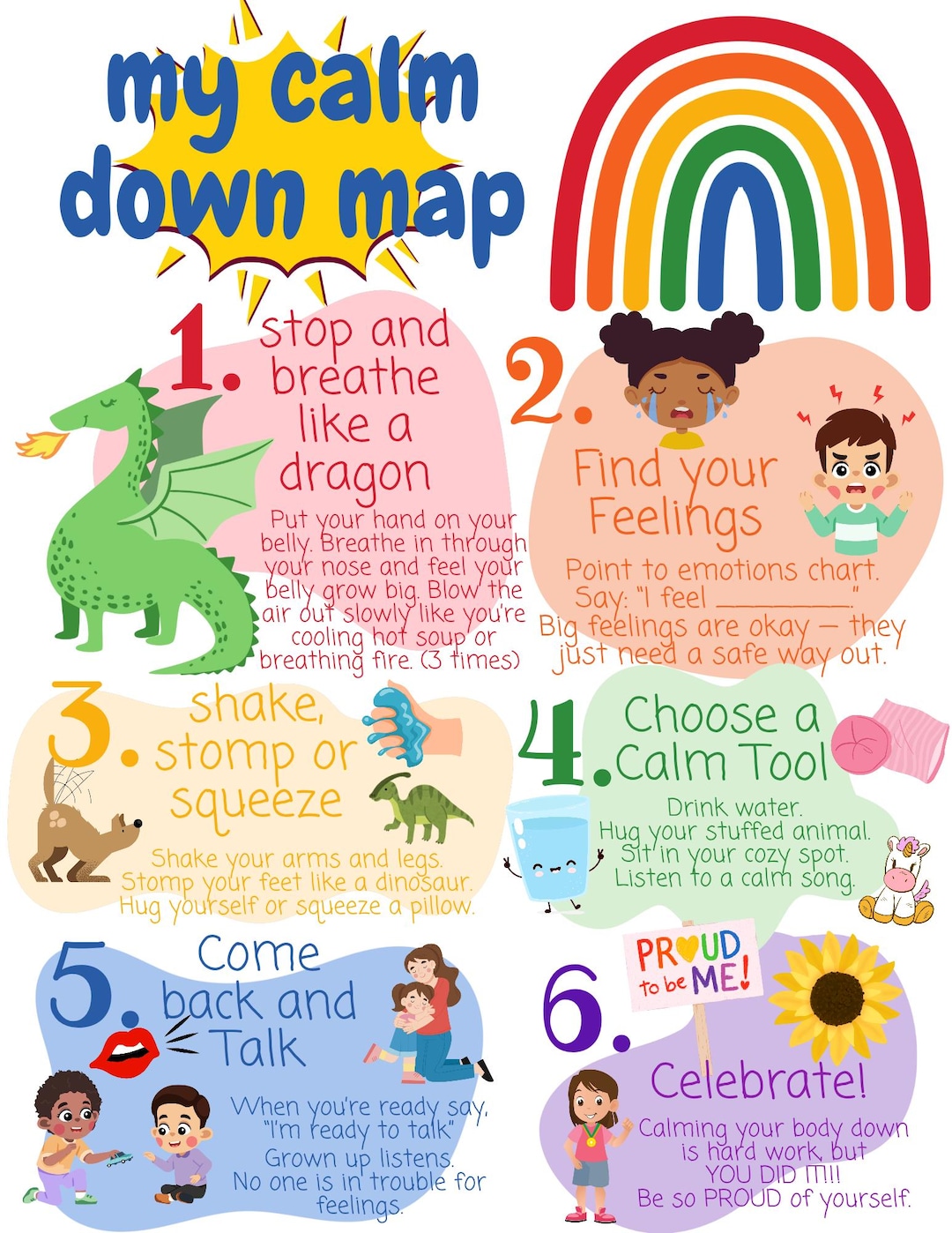 My Calm Down Map for Kids - Etsy