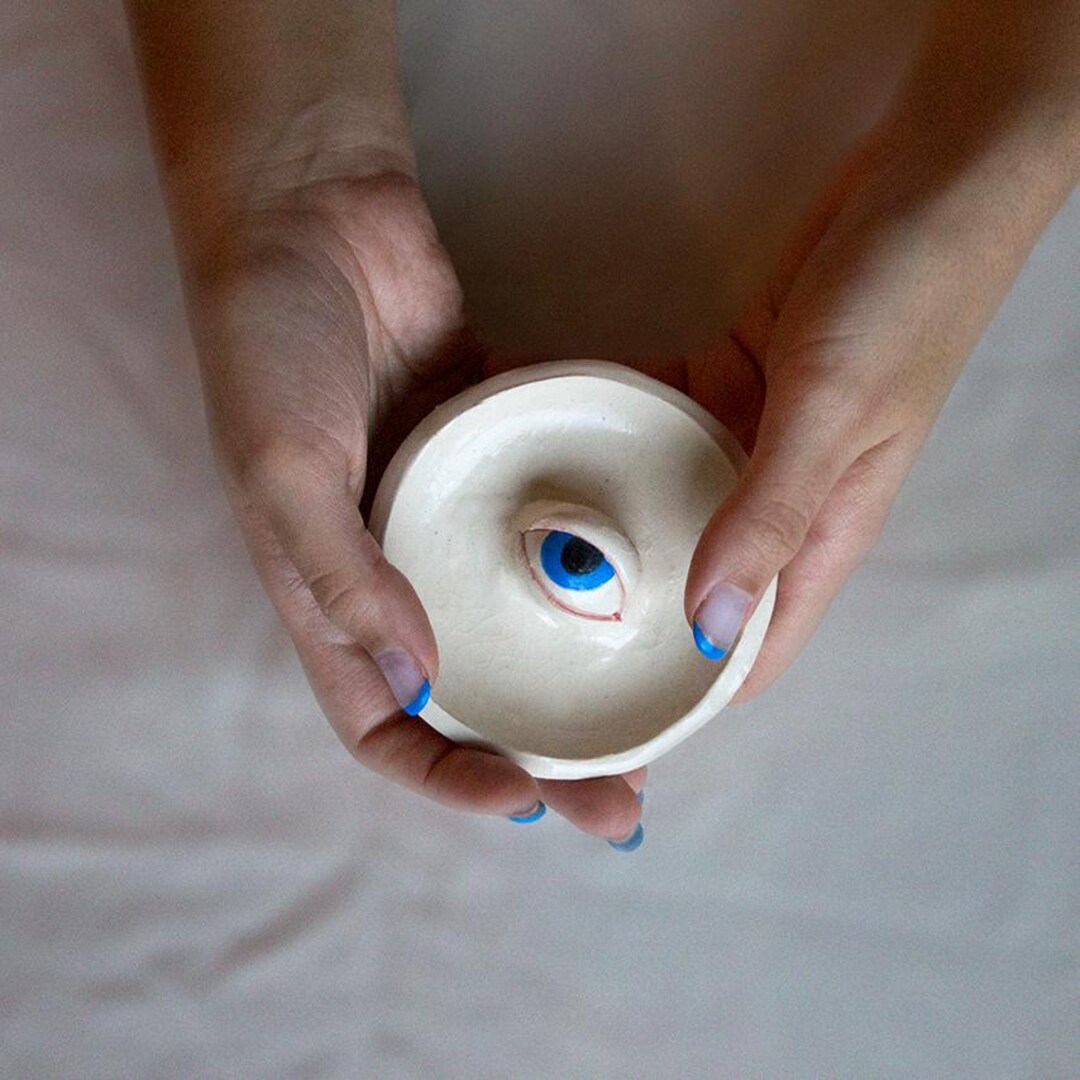 Handcrafted Ceramic Blue Eye Dish, Decoration Gift - Etsy