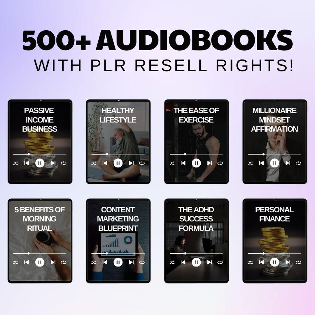 500+ PLR Audiobooks Bundle | Resell, Edit & Monetize | Private Label ...