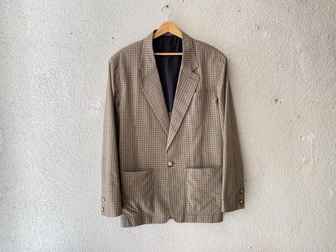 1980s Williwear by Willi Smith Cotton Check Sport Coat M Vintage Men’s ...