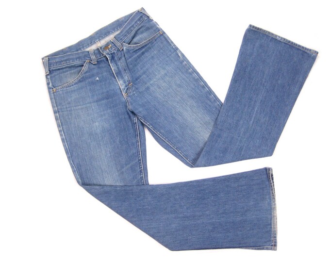 1970s Lee Denim Jeans Vintage Mens Retro Sanforset Blue Hippie Hipster ...