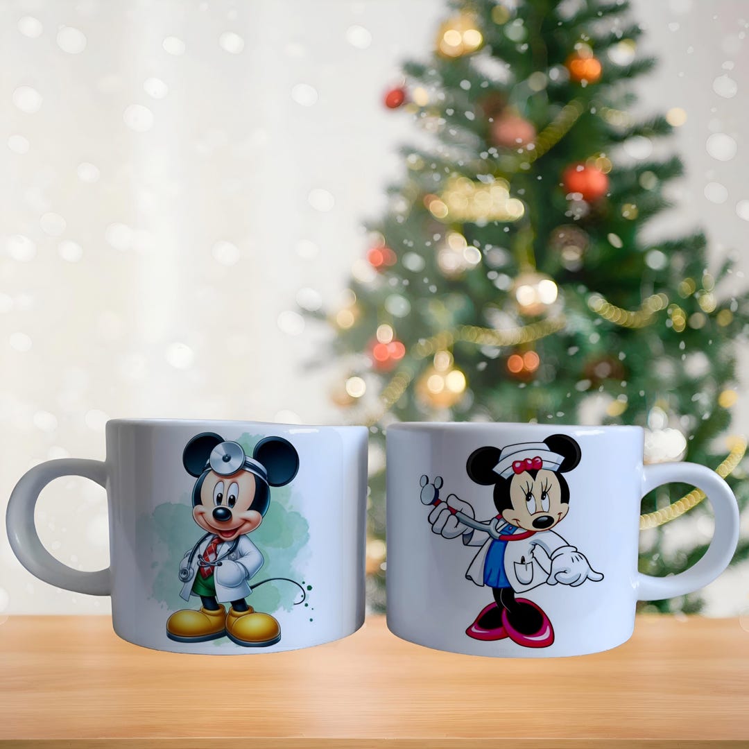 Doctor and Nurse Mickey, Minnie Mouse, the Smurfs 2 Pcs Personalized ...