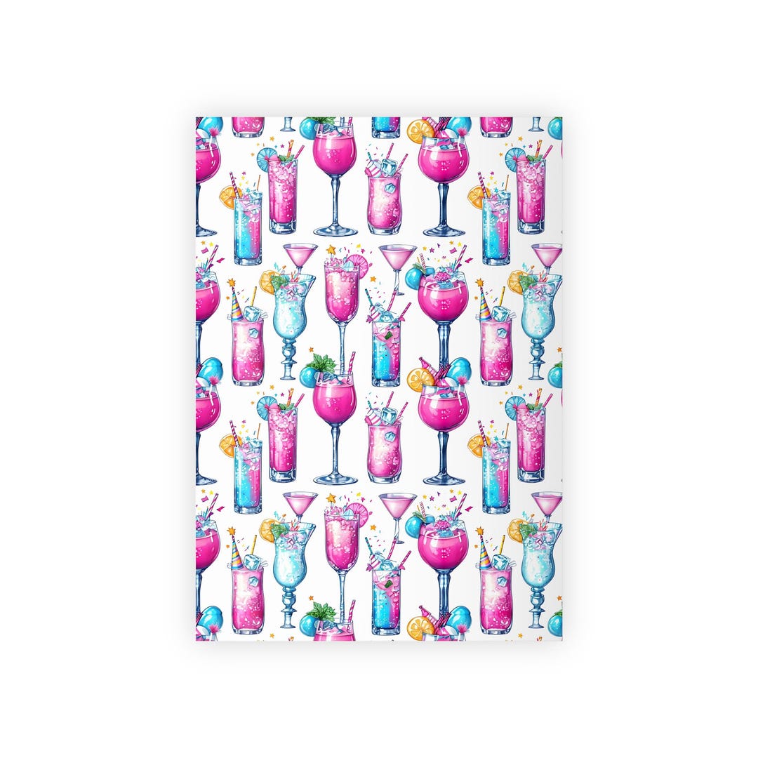Wrapping Paper Roll, Alcohol Celebration Gift Wrap, Cute Cocktails ...
