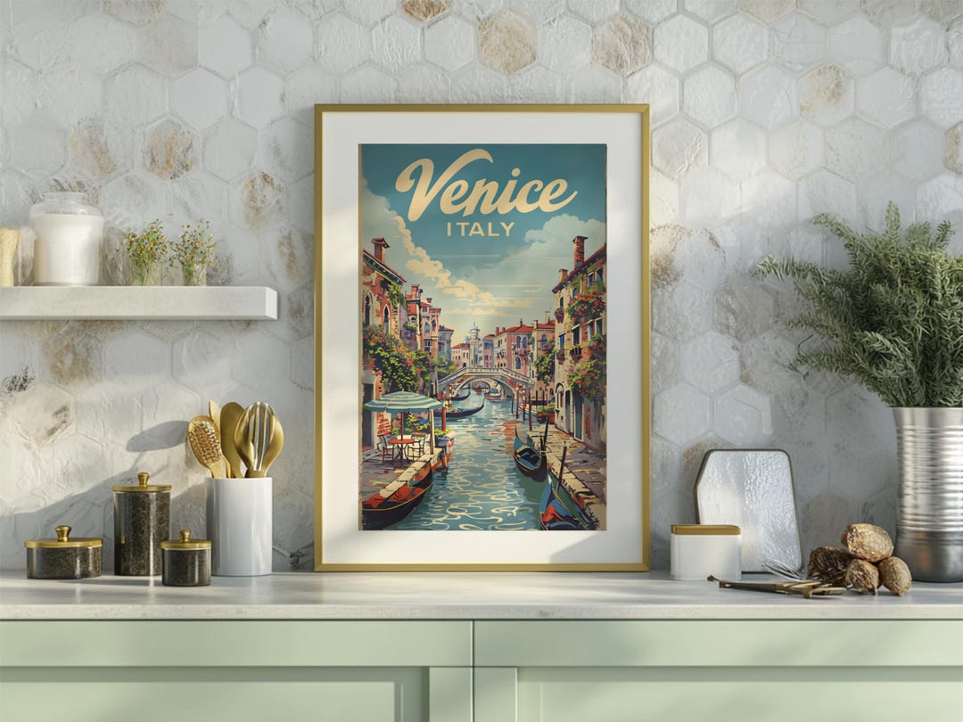 Vintage Venice Italy Canal Poster Retro Art Print for Home Decor ...