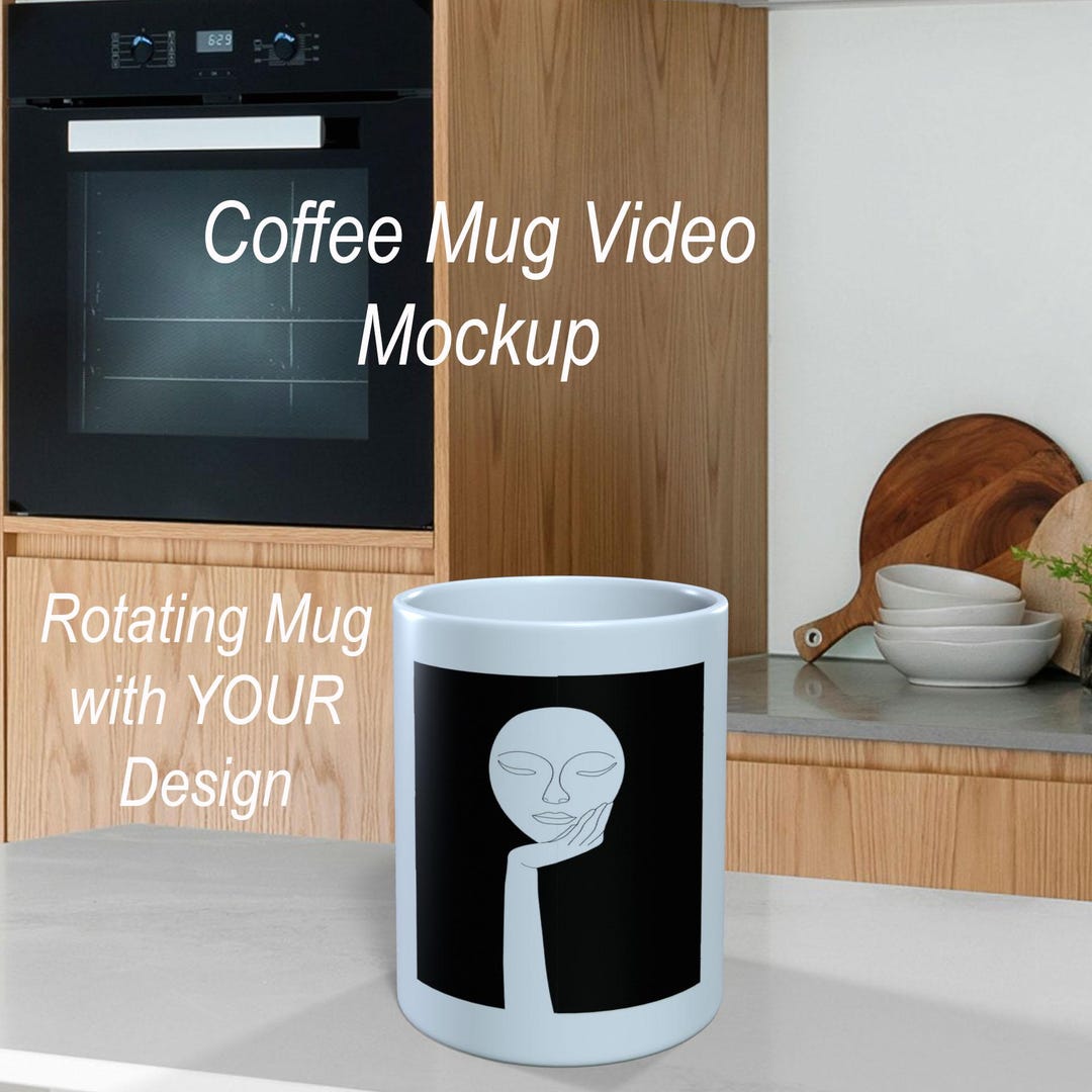 Animated Coffee or Tea Mug Mockup, Rotating Coffee Mug Mockup Video ...