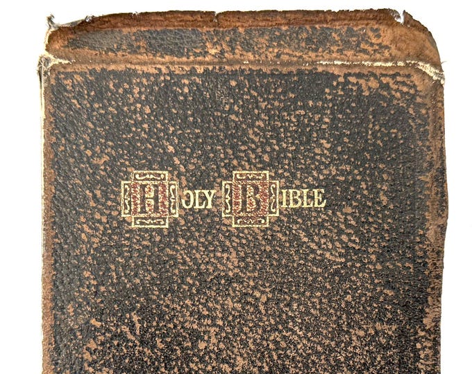 1945 "dan J. Denning" Holy Bible - Vintage Book With Personal Keepsakes ...