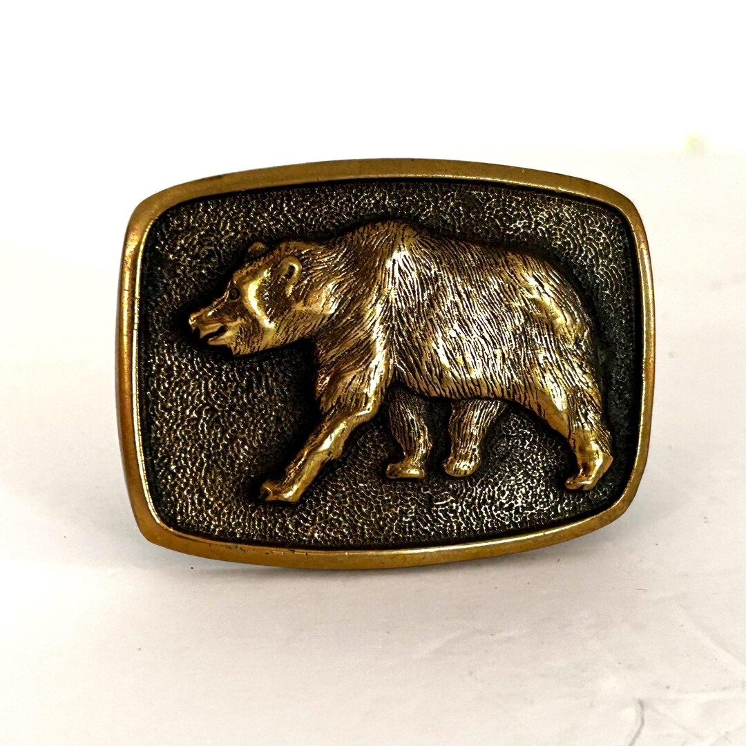 1978 Grizzly Bear Vintage Belt Buckle by BTS Basic Tool Supply, Made in ...