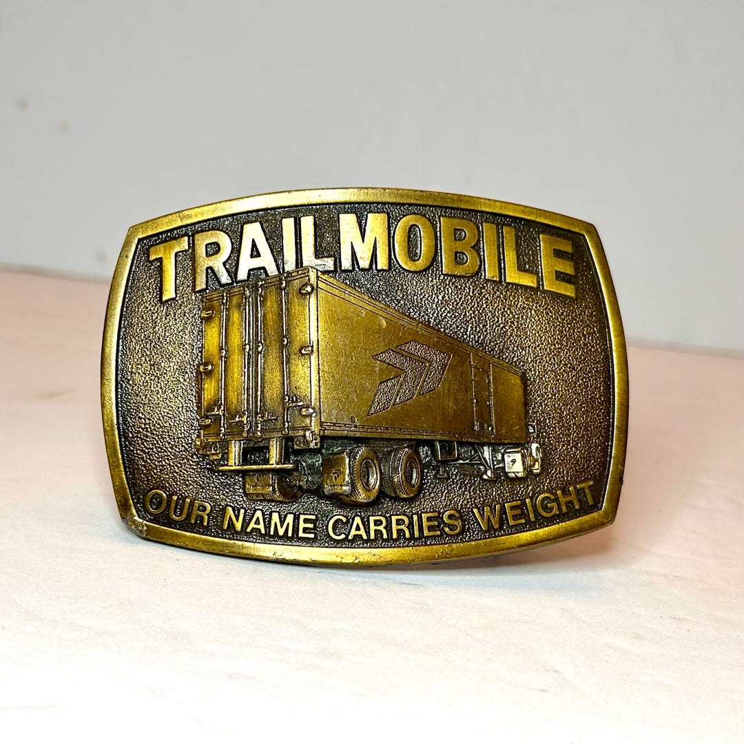 1970's "trailmobile" Solid Brass Vintage Belt Buckle, Made by Pullman ...