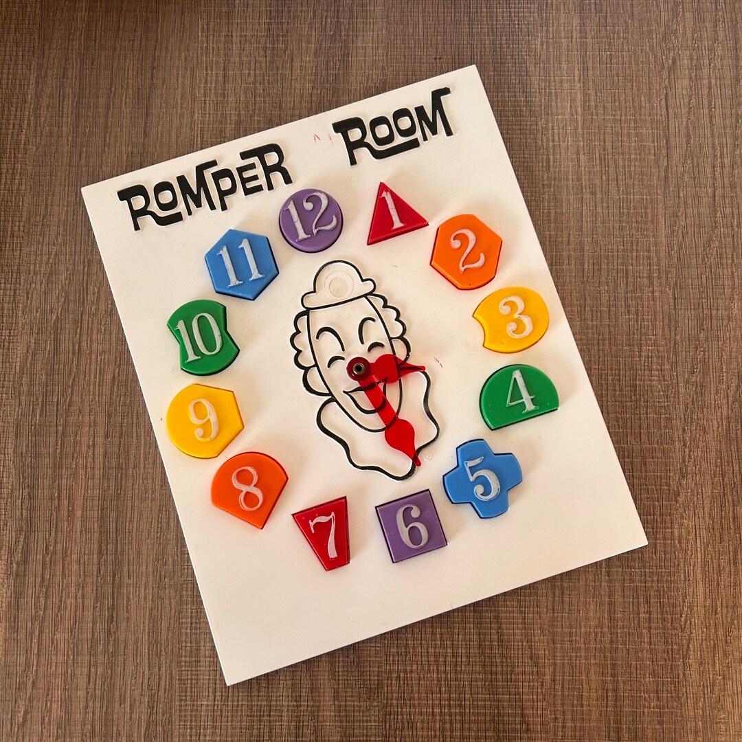 1971 Hasbro “romper Room Fun Time Puzzle Clock” Clown Theme Educational ...