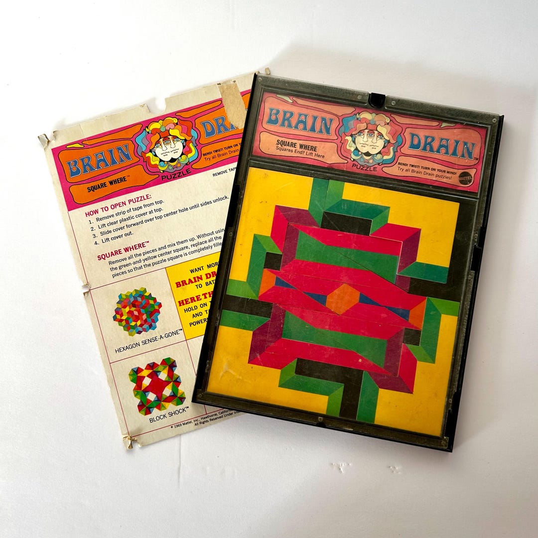 1969 "brain Drain" Vintage Puzzle by Mattel - Etsy