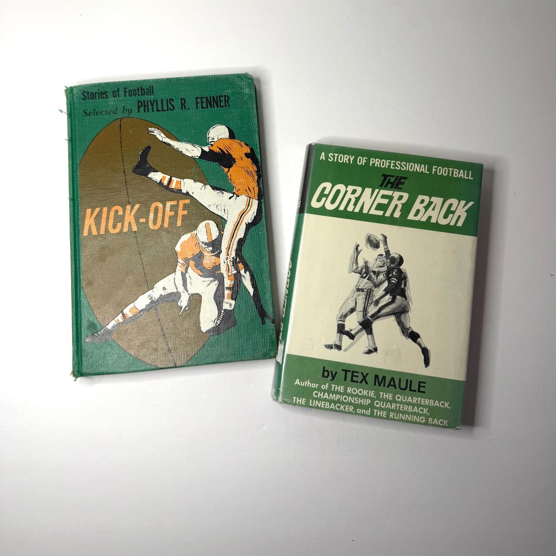 1960's Football Youth Fiction, Set of 2 Vintage Books, "kick-off ...