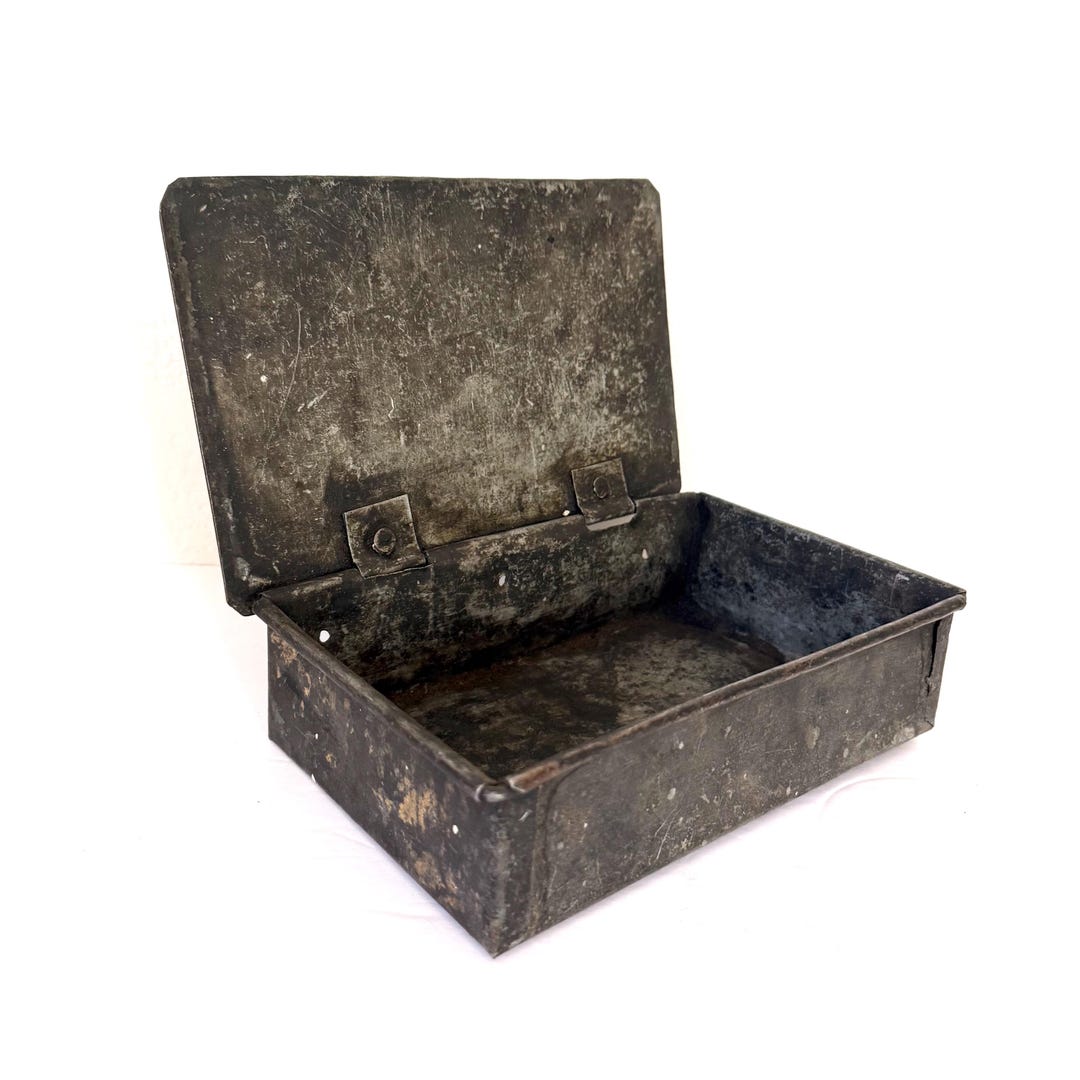 Antique Coal Box - Primitive Rustic Handmade Metal Box for Moving Hot ...