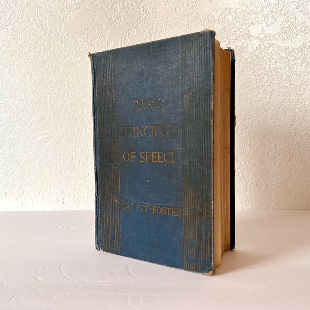 1936 "basic Principles of Speech" Vintage Book by Lew Sarett & William ...