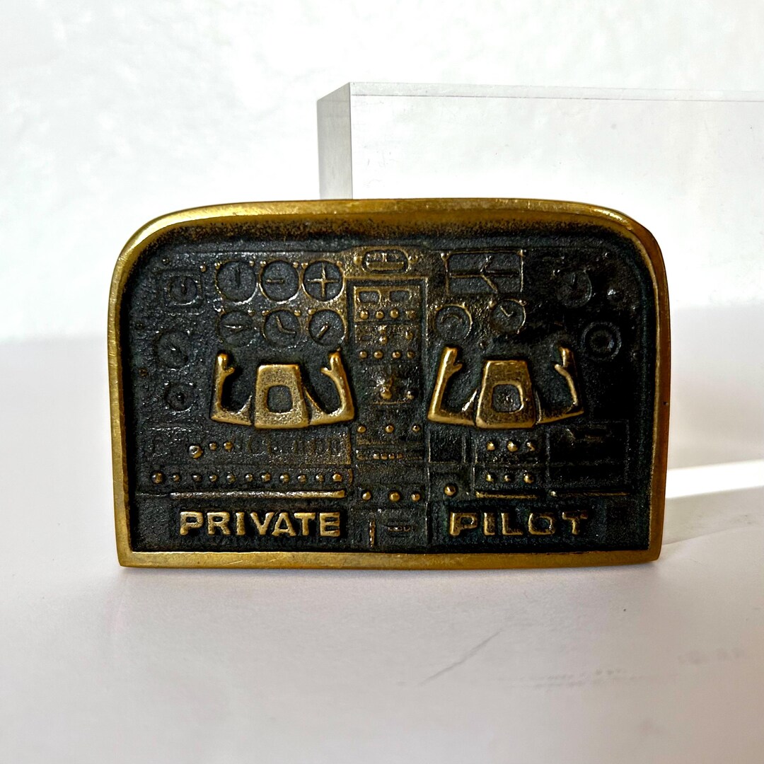 1978 “private Pilot” Solid Brass Vintage Belt Buckle by BTS, Made in ...